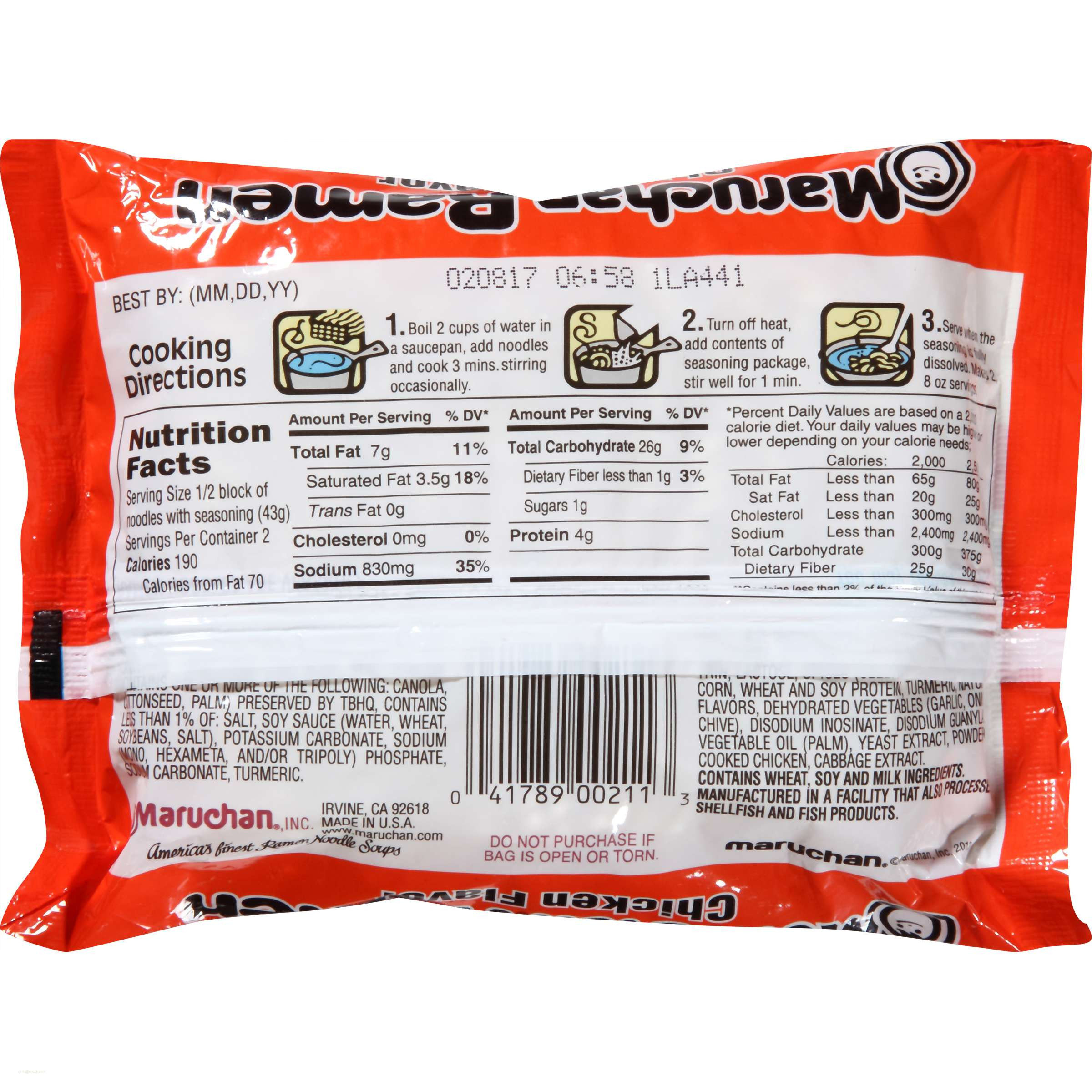 Cup Noodles Nutrition Label Design Corral